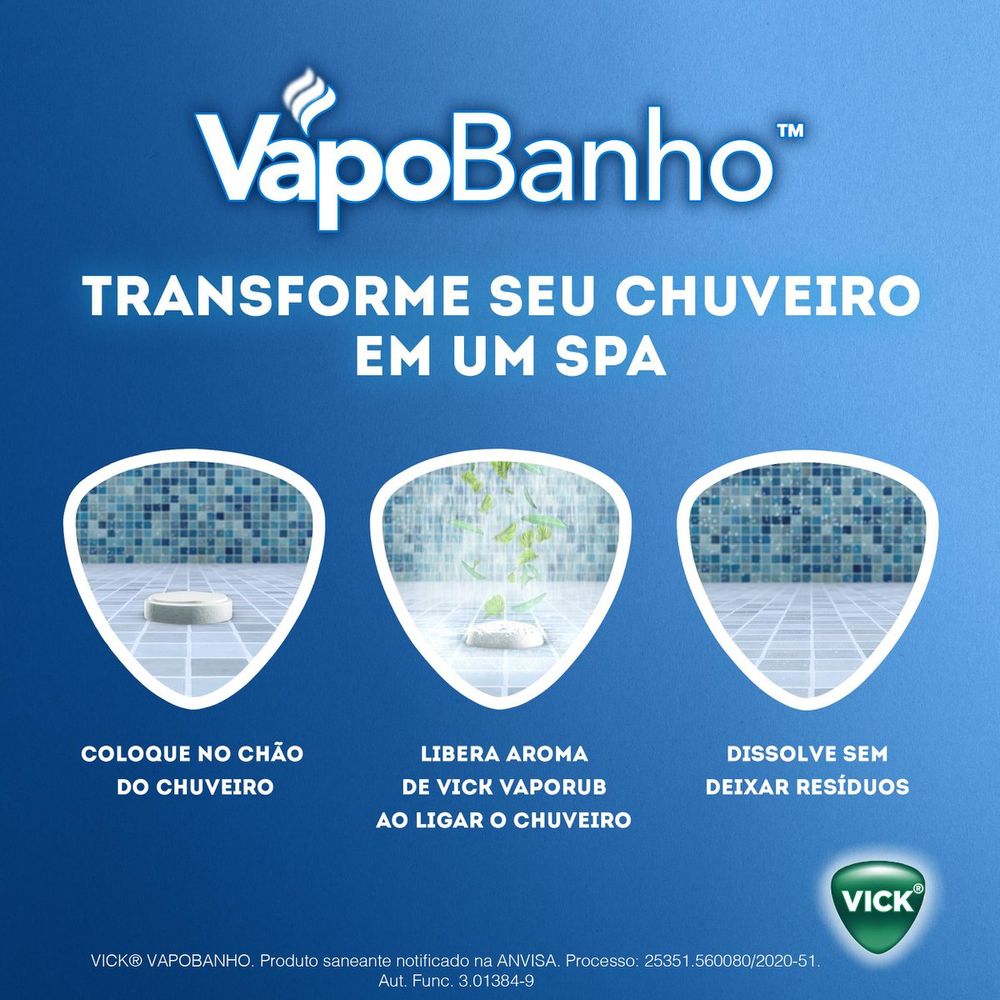 Vick Vapo Banho com 3 Pastilhas - anossadrogaria