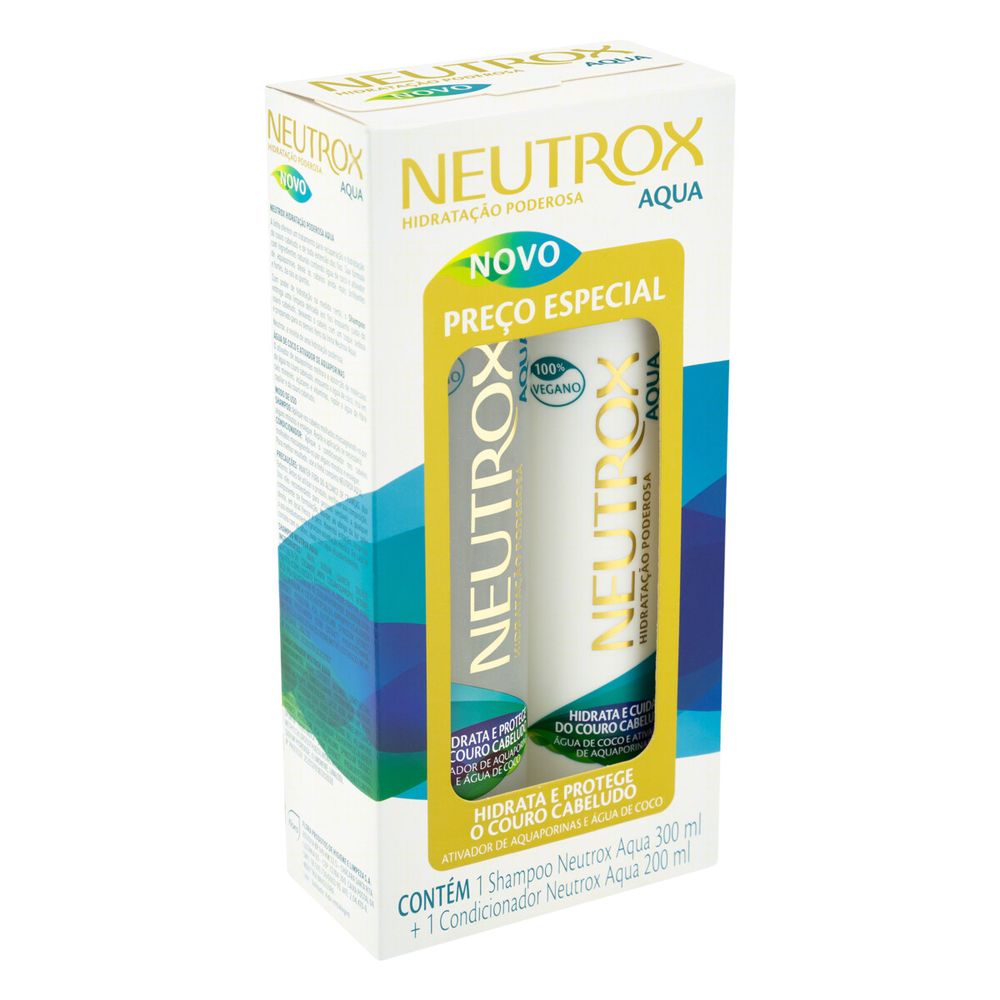 Kit Shampoo 300ml + Condicionador 200ml Neutrox Aqua Vegano ...