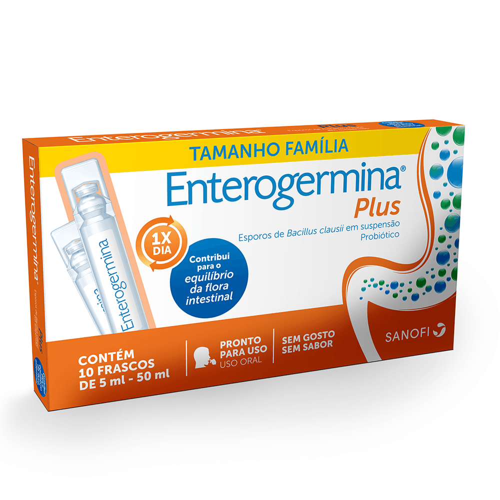 Enterogermina Plus com 10 Flaconetes de 5ml - anossadrogaria