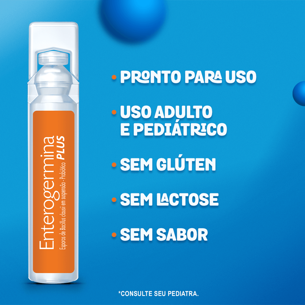 Enterogermina Plus com 10 Flaconetes de 5ml - anossadrogaria
