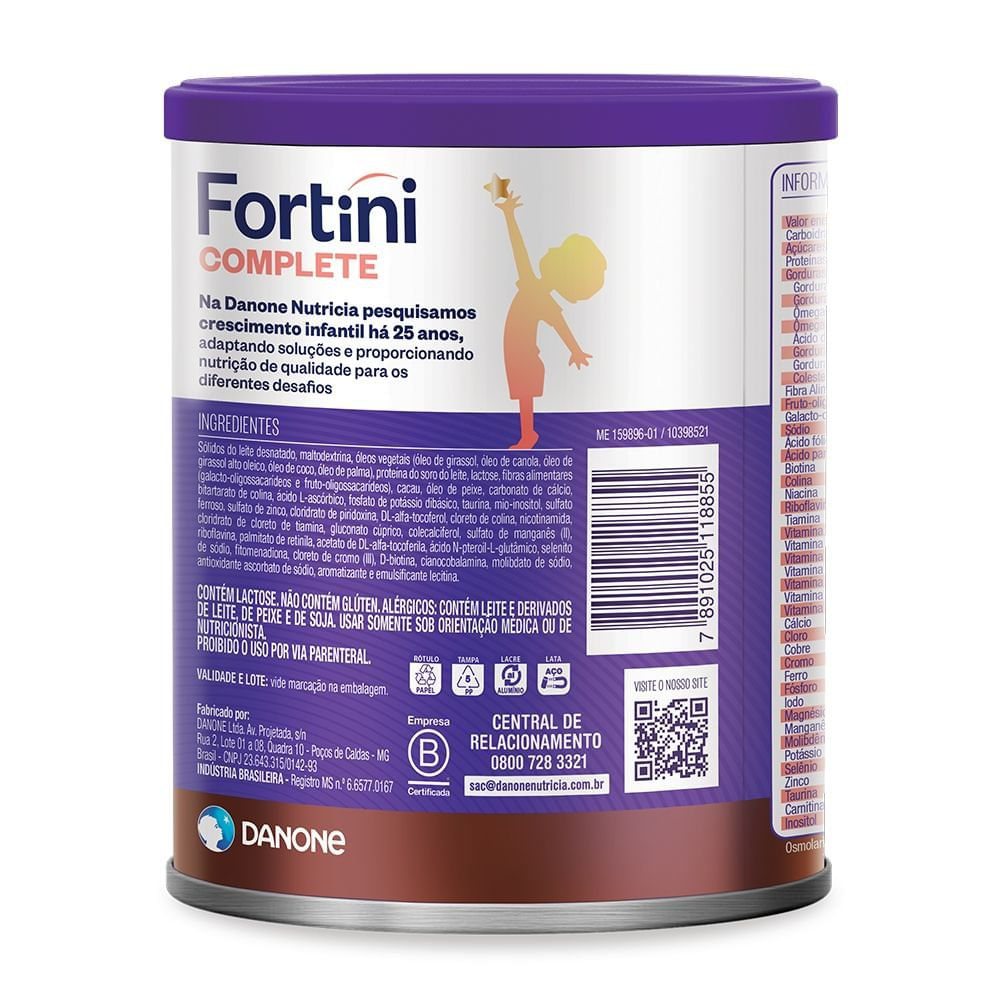 Suplemento Fortini Complete Chocolate 800g - anossadrogaria