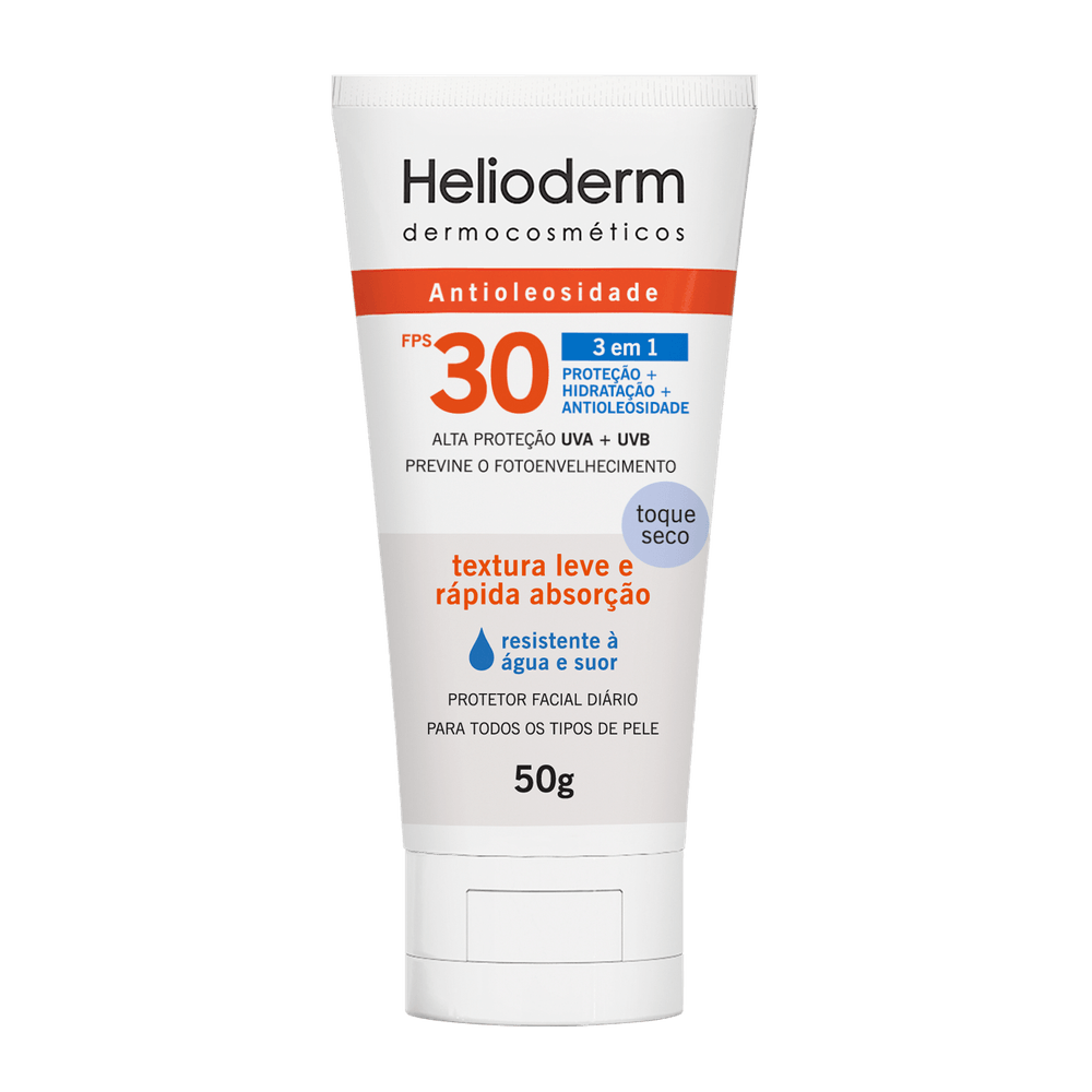 Protetor Solar Facial Helioderm Suncare FPS30 Toque Seco 50ml ...