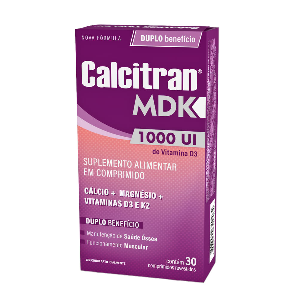 Calcitran MDK 1000UI com 30 Comprimidos - anossadrogaria