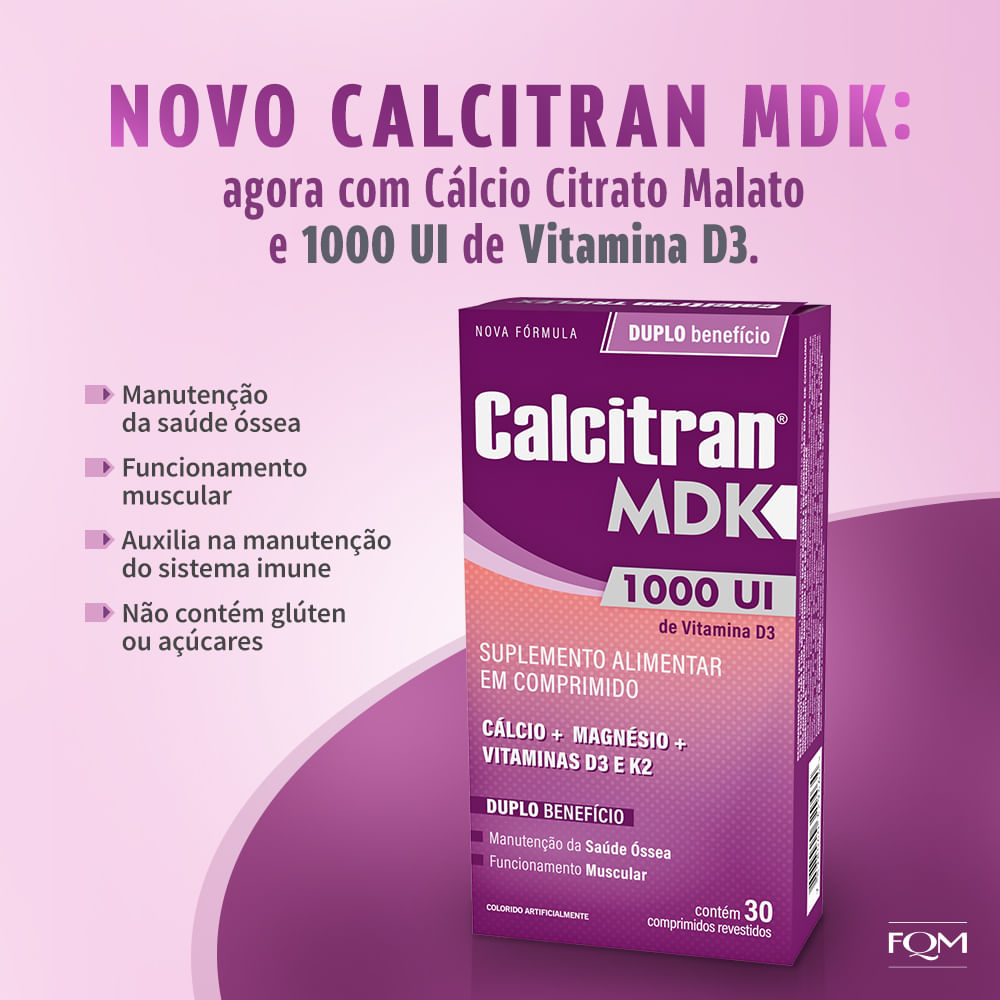 Calcitran MDK 1000UI com 30 Comprimidos - anossadrogaria