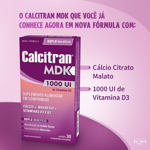 Calcitran MDK 1000UI com 30 Comprimidos - anossadrogaria