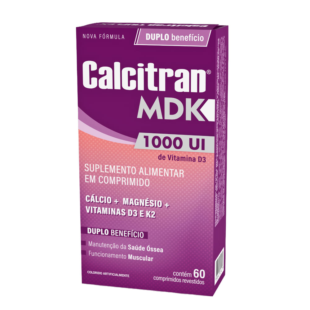 Calcitran MDK 1000UI com 60 Comprimidos - anossadrogaria