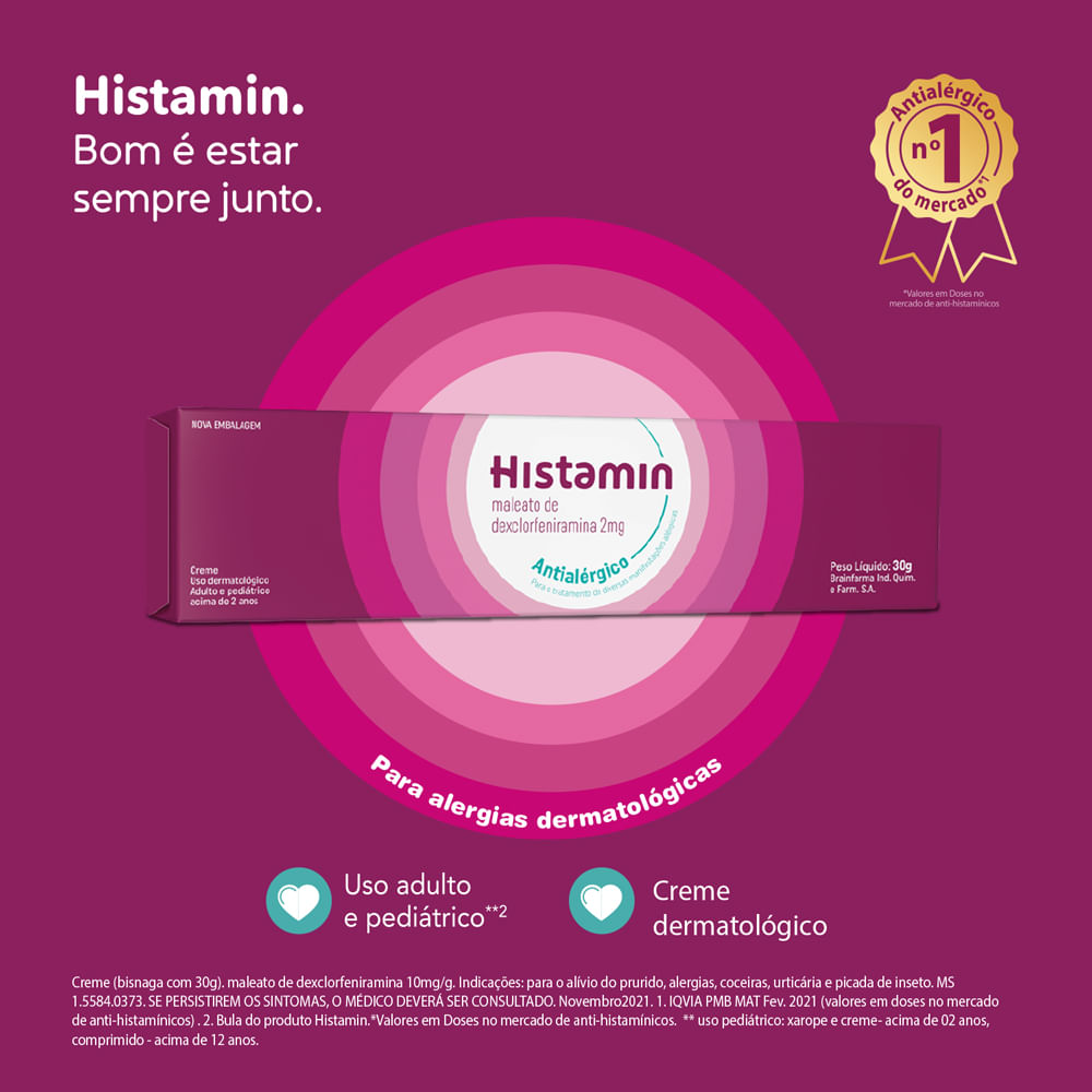 Histamin creme 30g - anossadrogaria
