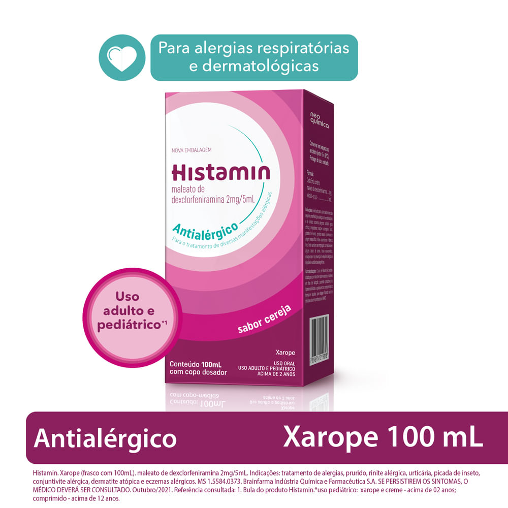 Histamin 2mg/5ml xarope 100ml - anossadrogaria