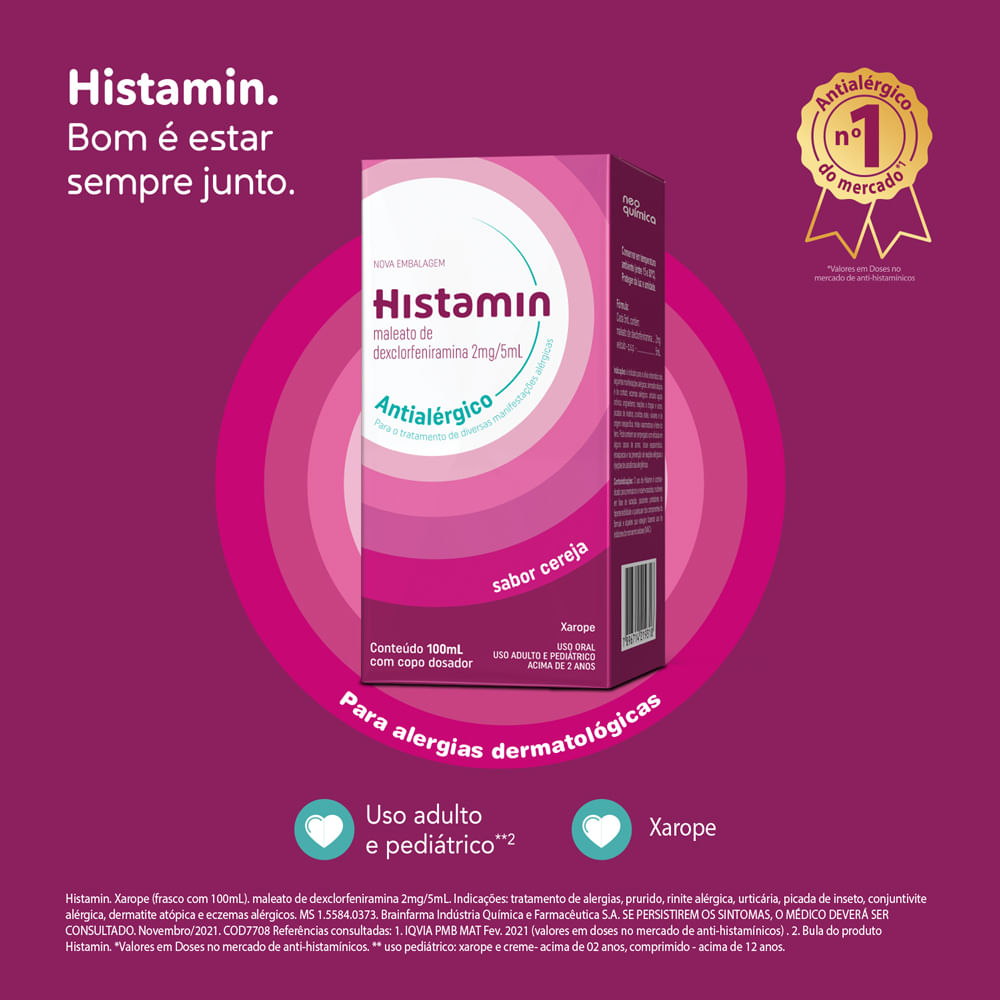 Histamin 2mg/5ml xarope 100ml - anossadrogaria