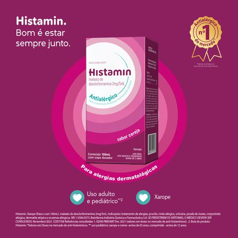 Histamin 2mg/5ml xarope 100ml - anossadrogaria