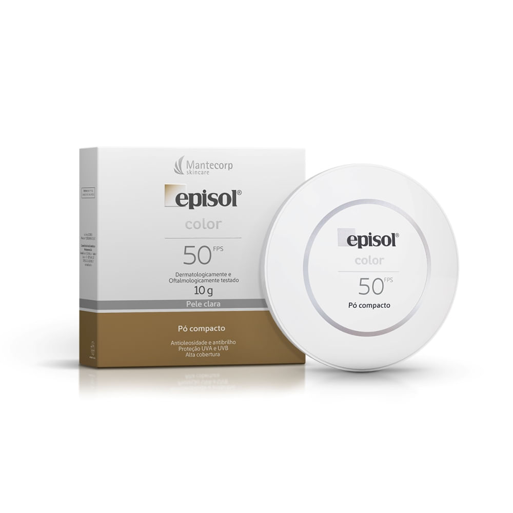 Pó Compacto Episol Color FPS50 Pele Clara 10g - anossadrogaria