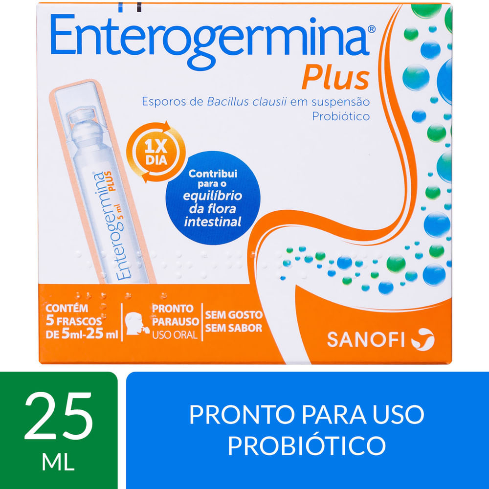 Enterogermina Plus com 5 Flaconetes de 5ml - anossadrogaria