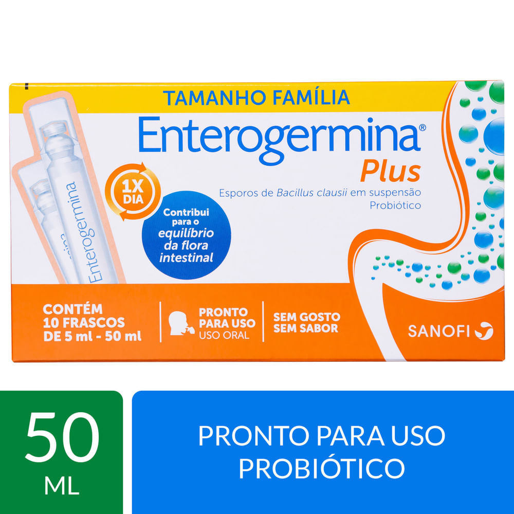 Enterogermina Plus com 10 Flaconetes de 5ml - anossadrogaria