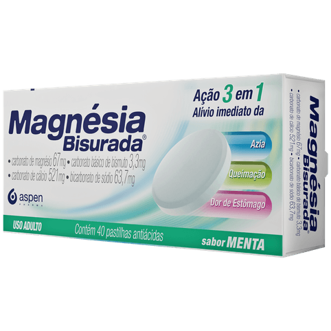 Magnésia Bisurada com 40 Pastilhas - anossadrogaria
